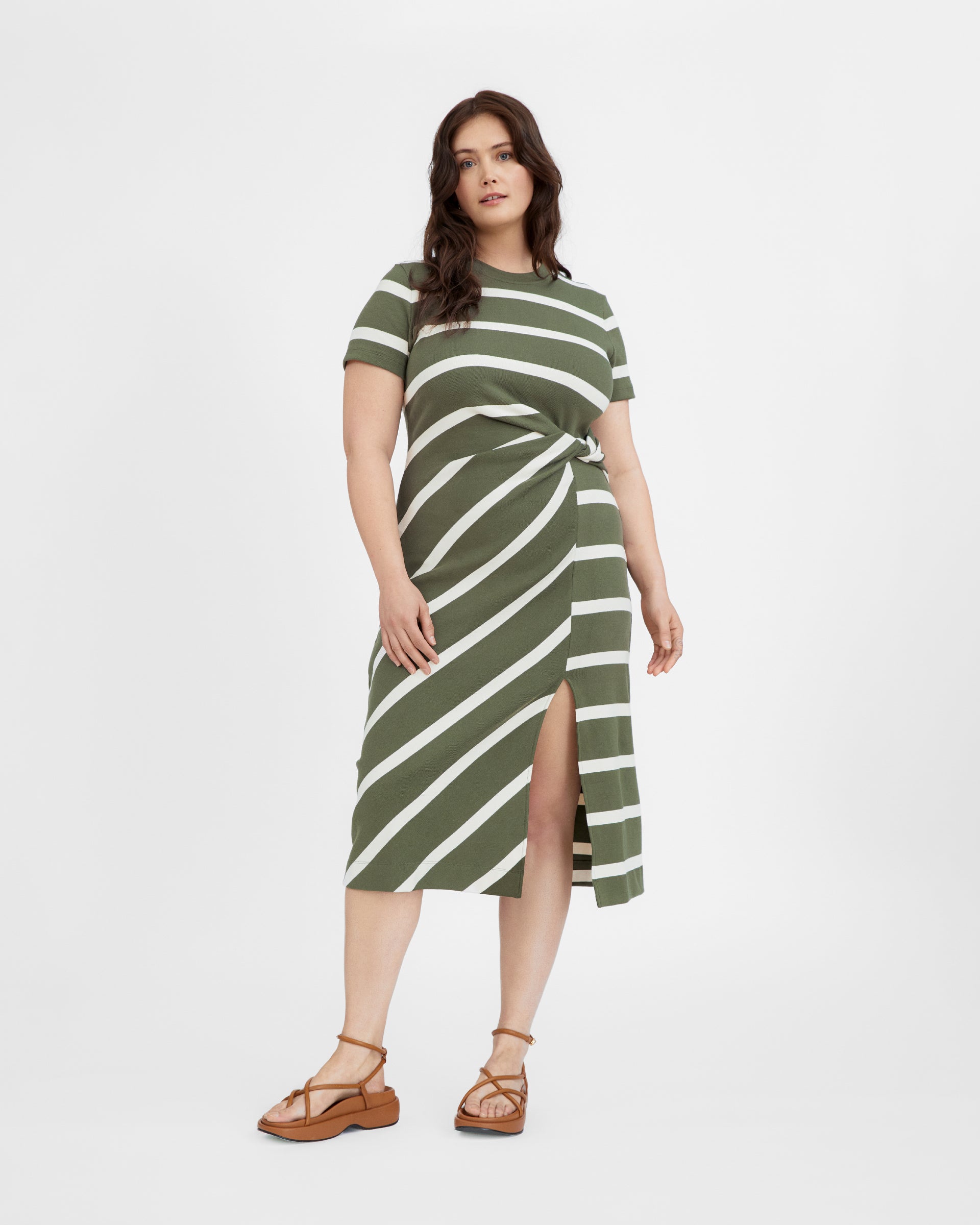 Short Sleeve Striped Cody Dress – Tanya Taylor